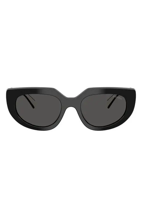 Prada 54mm Oval Sunglasses - Black