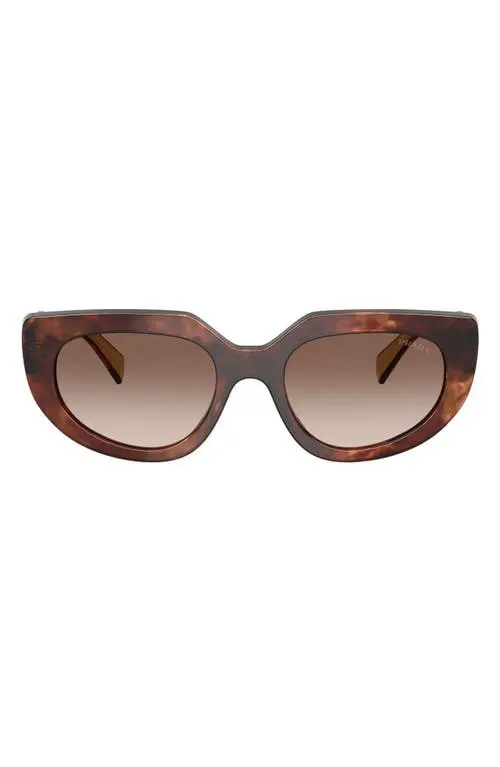 Prada 54mm Oval Sunglasses - Caramel Tortoise/brown