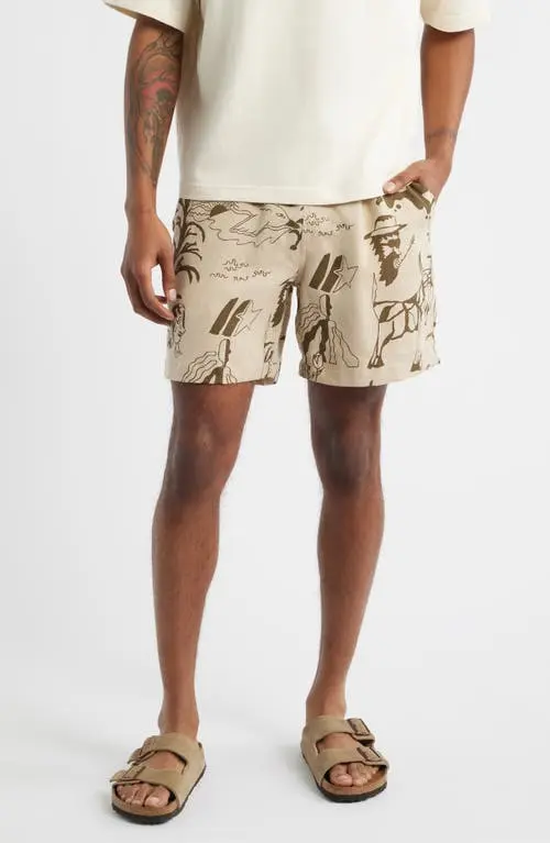 Oas Poplan Porto Linen Drawstring Shorts - Beige
