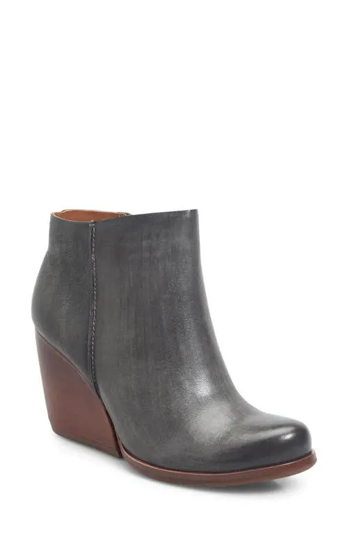 Kork-Ease® Natalya Wedge Bootie - Dark Grey Leather