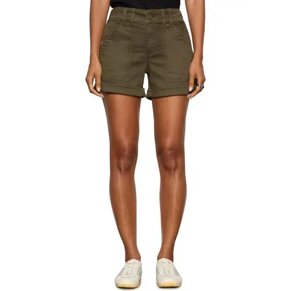 Sanctuary Cuffed Denim Shorts - Burnt Olive Green
