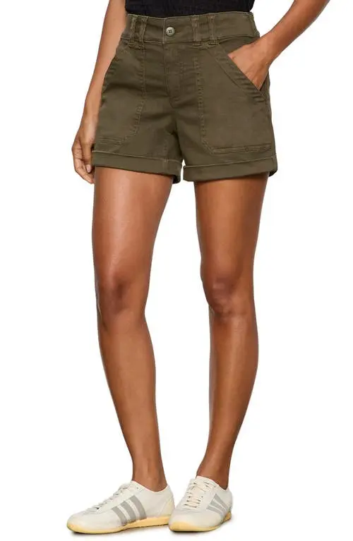 Sanctuary Cuffed Denim Shorts - Burnt Olive Green
