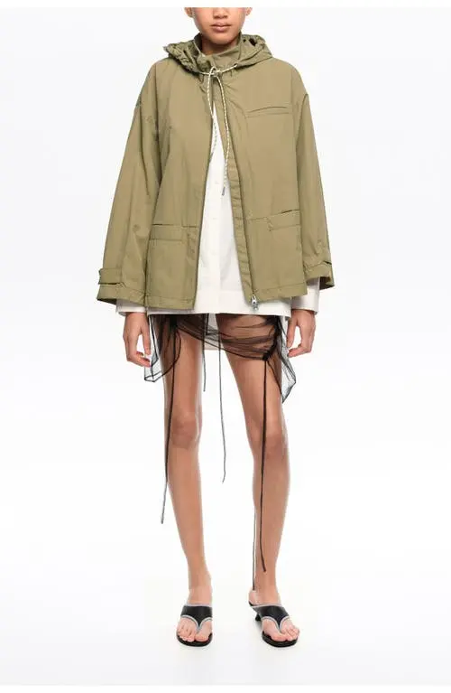 Bimba Y Lola Fluid A-line Trench - Khaki