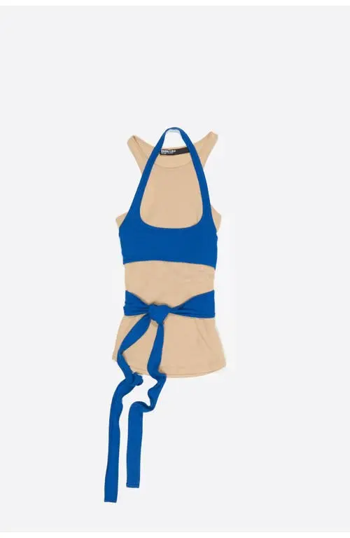 Bimba Y Lola Fitted Top With Wrap-around Overlay