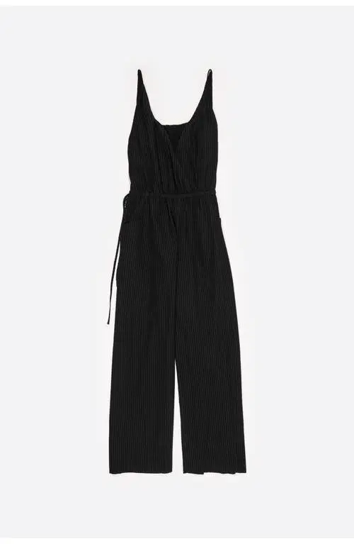 Bimba Y Lola Strappy Jumpsuit With Gathered Inner Top - Black