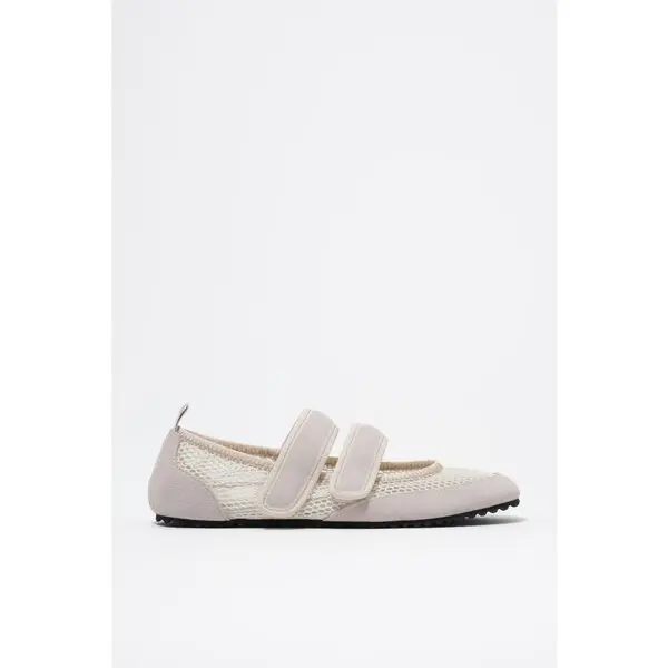 Bimba Y Lola Sporty Ballerina Sneakers With Suede And Mesh Construction - White
