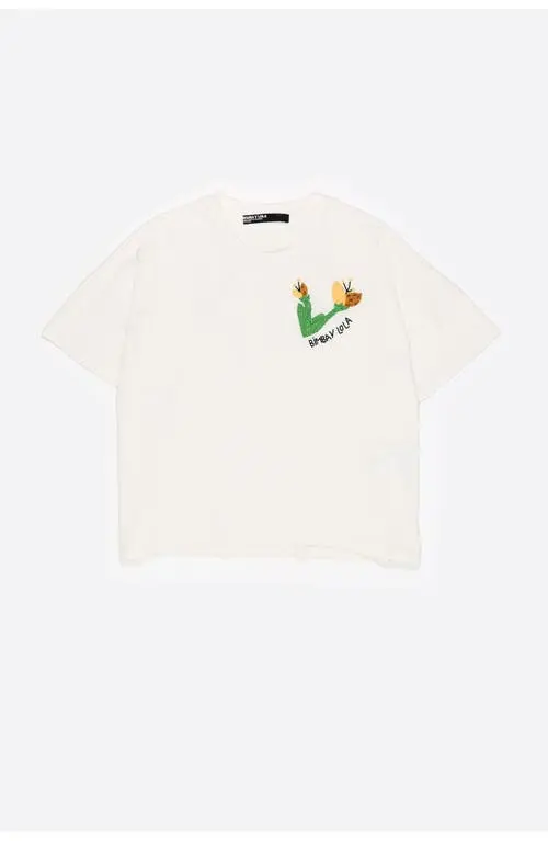 Bimba Y Lola Hand-embroidered Logo T-shirt - Ivory