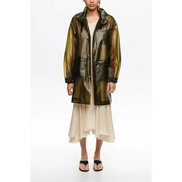 Bimba Y Lola A-line Transparent Trench - Olive