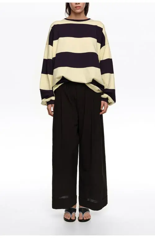 Bimba Y Lola Textured Bell-bottom Trousers - Black