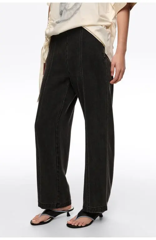 Bimba Y Lola Straight Washed Trousers With Topstitching