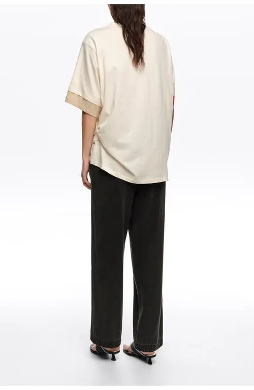Bimba Y Lola Straight Washed Trousers With Topstitching