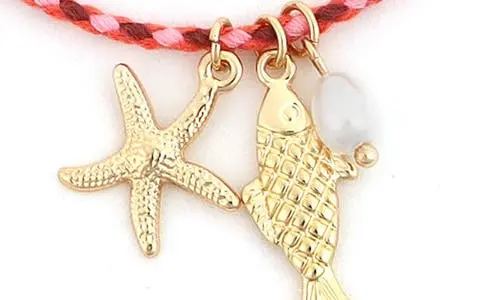 PANACEA Sea Life Braided Charm Bracelet