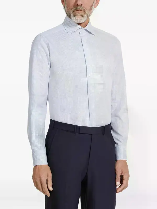 Zegna Checked-pattern Cotton Shirt