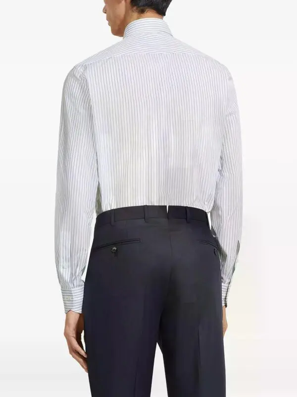 Zegna Striped Cotton Shirt - White