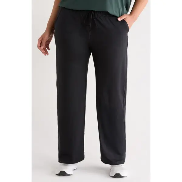 Zella Straight Leg Knit Sweatpants - Black