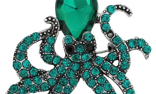 PANACEA Crystal Octopus Brooch