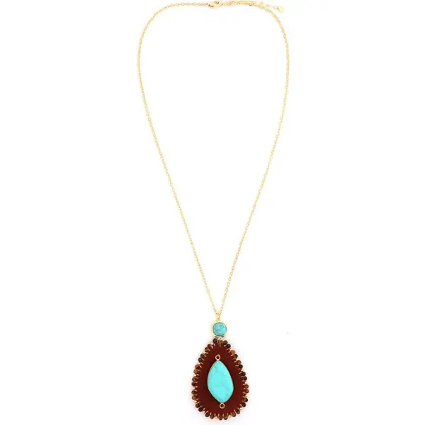PANACEA Teardrop Pendant Necklace - Turquoise