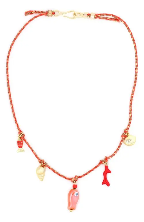 PANACEA Sea Life Cord Necklace - Orange