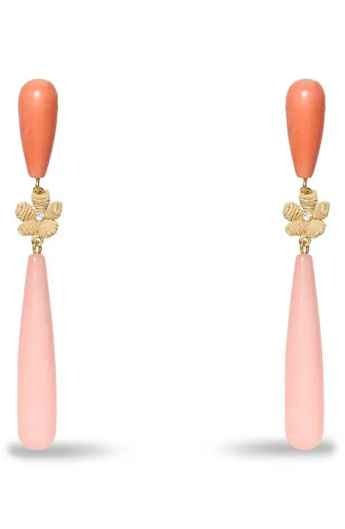 Lele Sadoughi Flamingo Linear Drop Earrings - Coral/pink