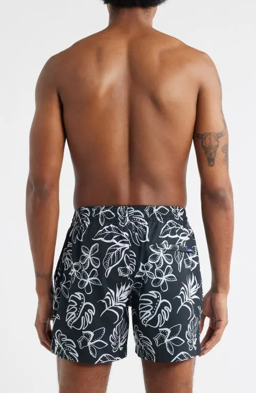 CHUBBIES 5.5-inch Swim Trunks - Black Pattern Base Plaids