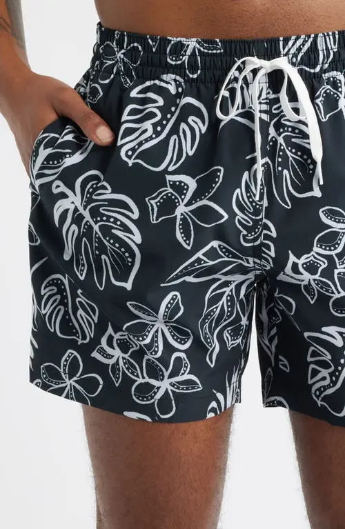 CHUBBIES 5.5-inch Swim Trunks - Black Pattern Base Plaids