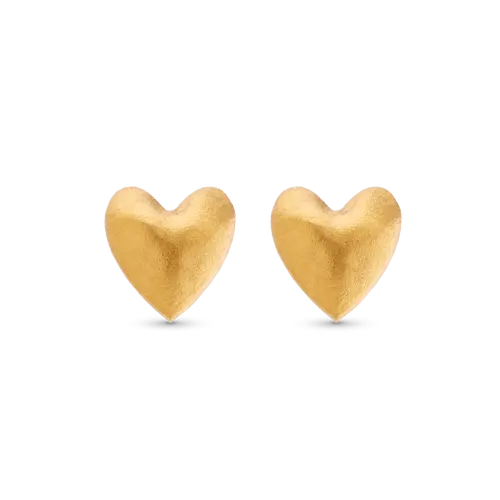 7879 Heart Stud Earrings - Gold 9k