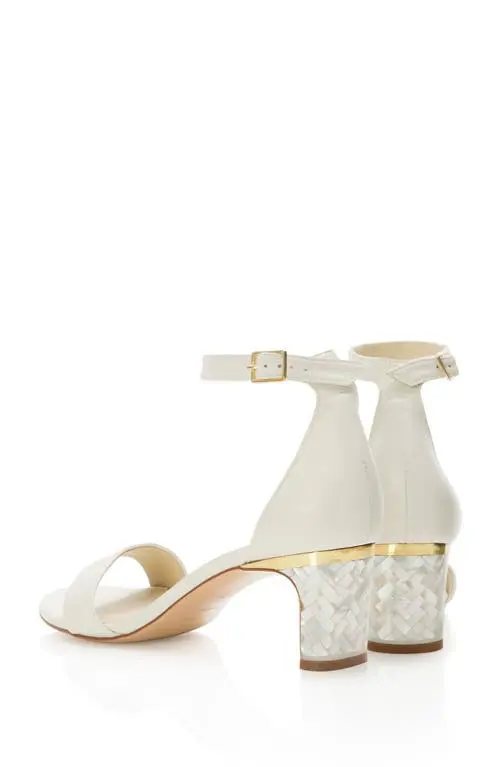 FREYA ROSE Chloe Ankle Strap Pearl Heel Sandal - Ivory