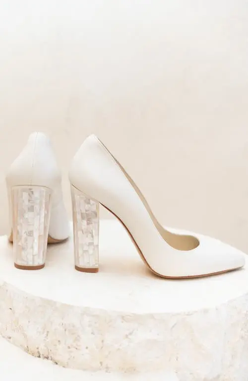 FREYA ROSE Camille Pointed Toe Pearl Heel Pump