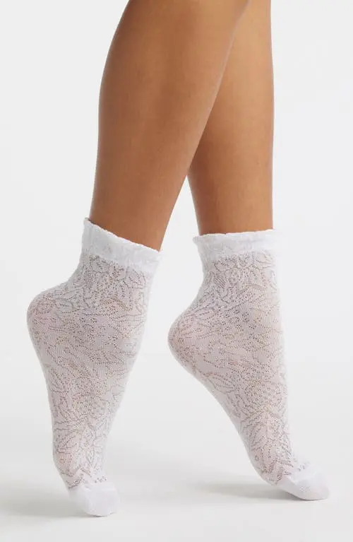 STEMS Sweet Florence Lace Crew Socks - White
