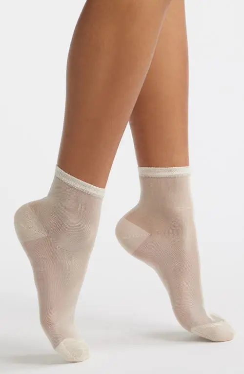 STEMS Hailey Sheer Ankle Socks - Ivory