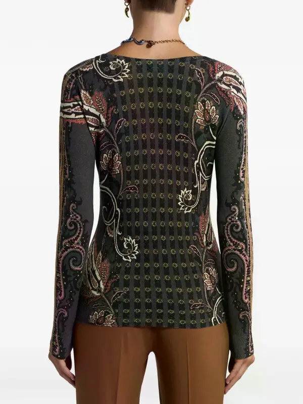 Etro Floral Paisley V-neck Top