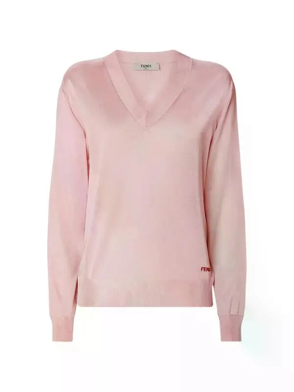Fendi V-neck Stretch Sweater