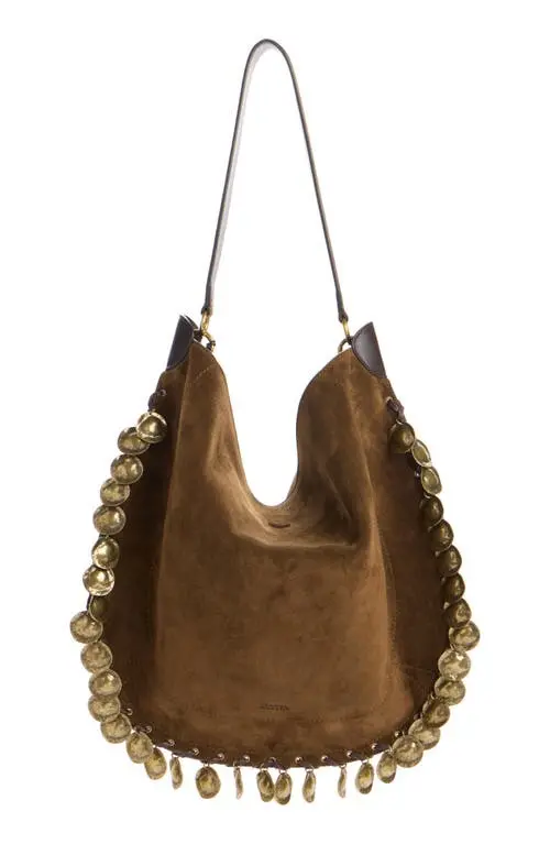 Isabel Marant Étoile Oskan Soft Medallion Suede Hobo Bag - Bronze