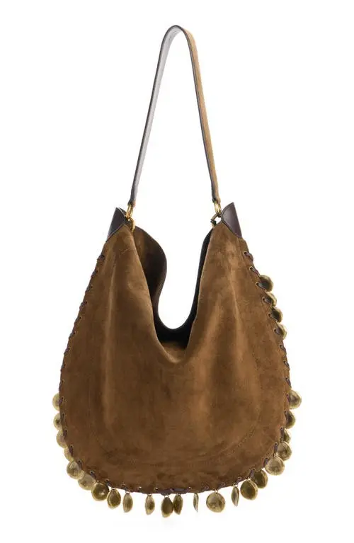 Isabel Marant Étoile Oskan Soft Medallion Suede Hobo Bag - Bronze
