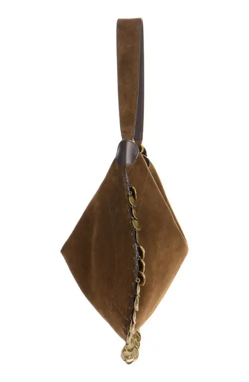 Isabel Marant Étoile Oskan Soft Medallion Suede Hobo Bag - Bronze