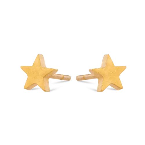 7879 Star Stud Earrings - Gold 9k