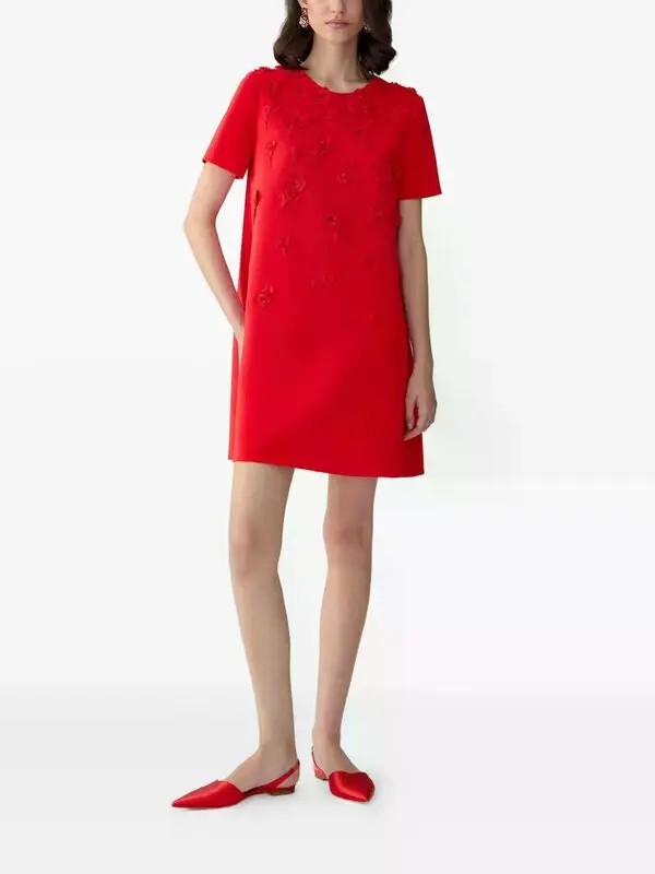 Carolina Herrera Embroidered Mini Dress - Red