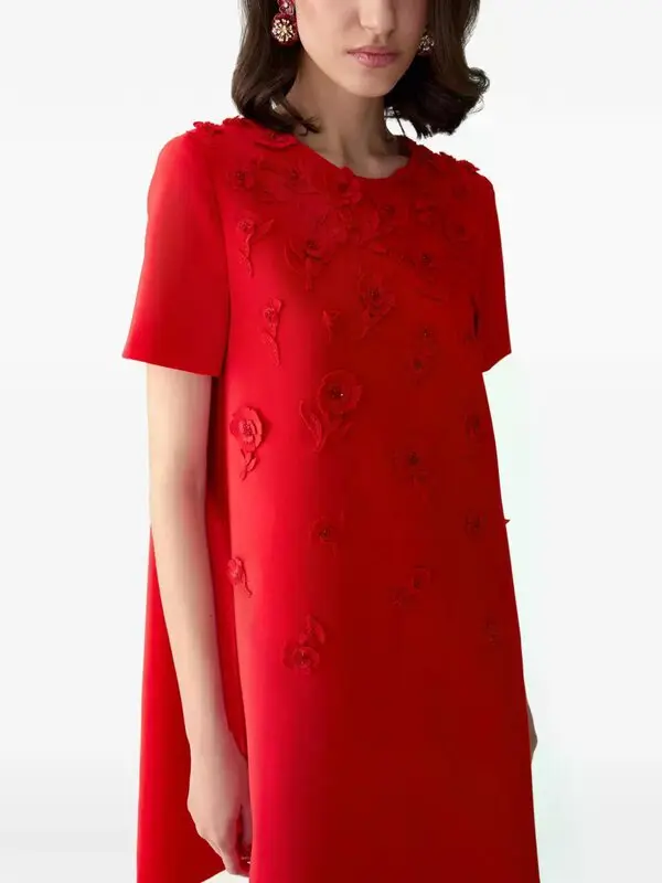 Carolina Herrera Embroidered Mini Dress - Red
