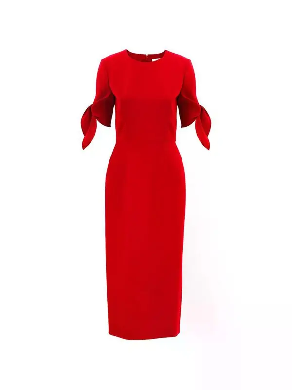 Carolina Herrera Tie-sleeve Midi Dress - Red