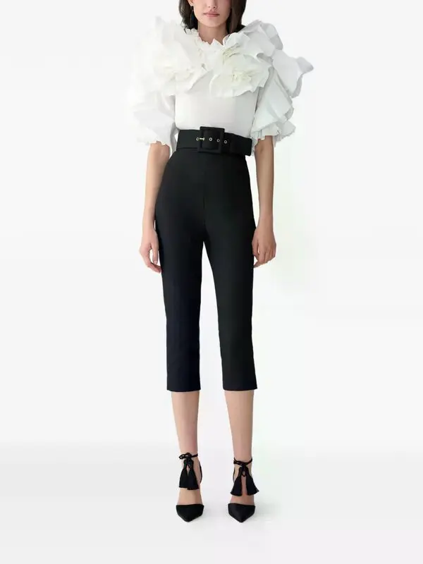 Carolina Herrera Floral Ruffled Top