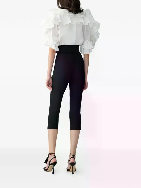 Carolina Herrera Floral Ruffled Top