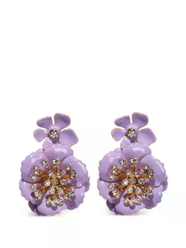 Carolina Herrera Flower Dangle Earrings