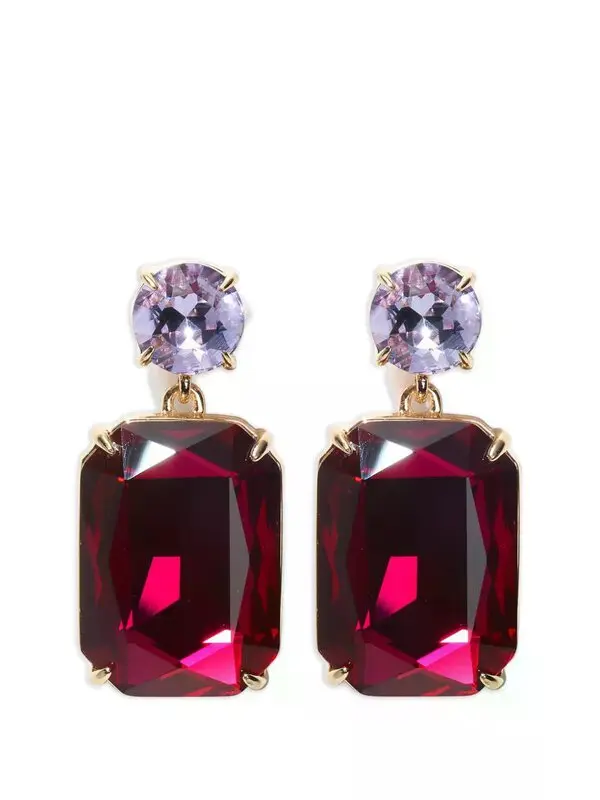 Carolina Herrera Crystal Riviere Drop Earrings - Gold