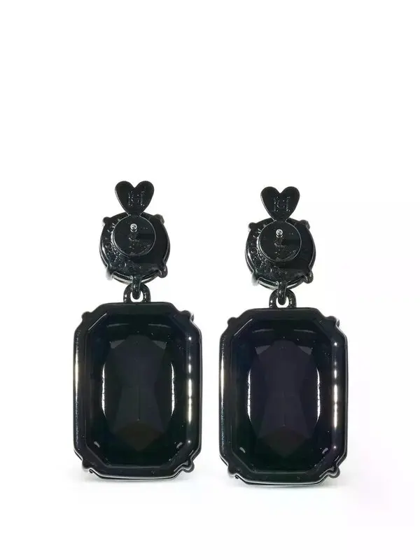 Carolina Herrera Crystal Riviere Drop Earrings - Black