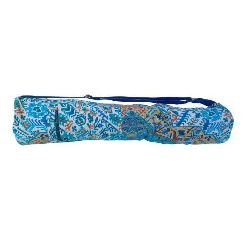 Vismaya Geometric Print Yoga Mat Bag - Blue Peach