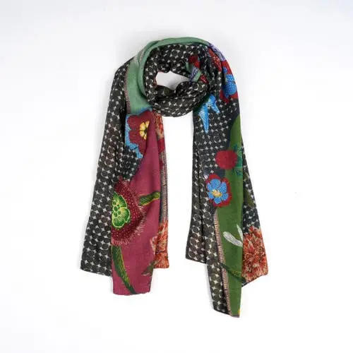 Vismaya Reversible Garden Patchwork Scarf