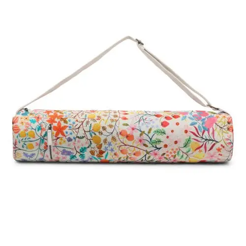 Vismaya Flourishing Floral Yoga Mat Bag - White Floral
