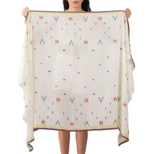 Vismaya Pixel Woven Cotton Scarf