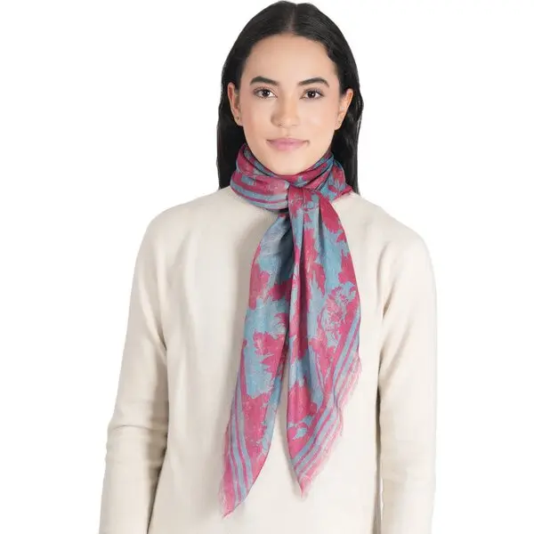 Vismaya Garden Whisper Lightweight Scarf - Mineral Red