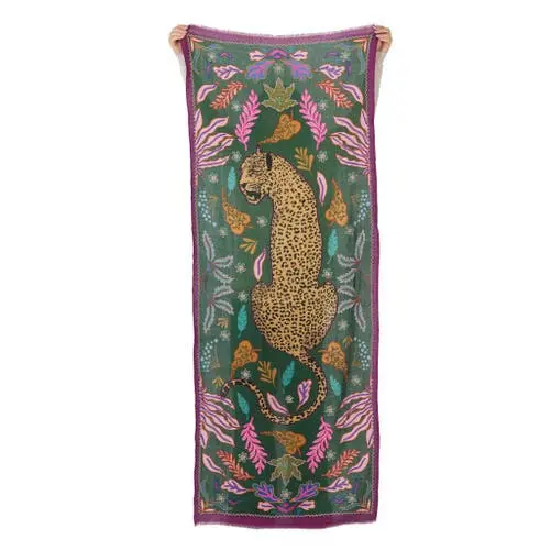 Vismaya Wild Grace Wool Embroidered Scarf